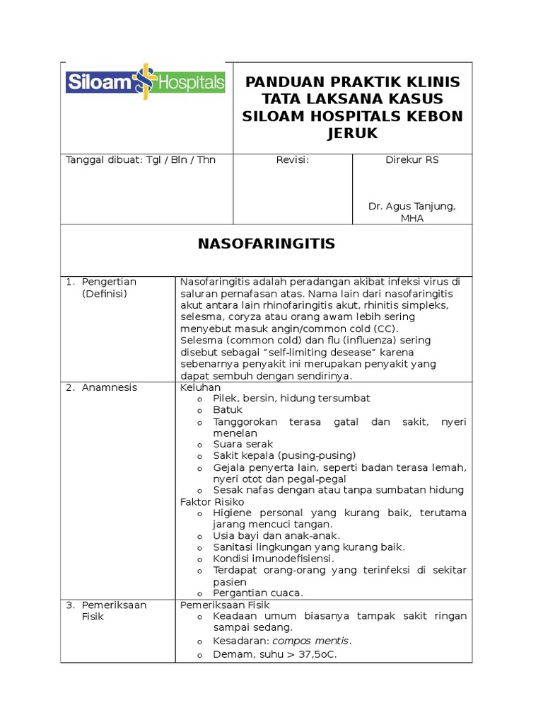 NASOFARINGITIS (Billy) | PDF