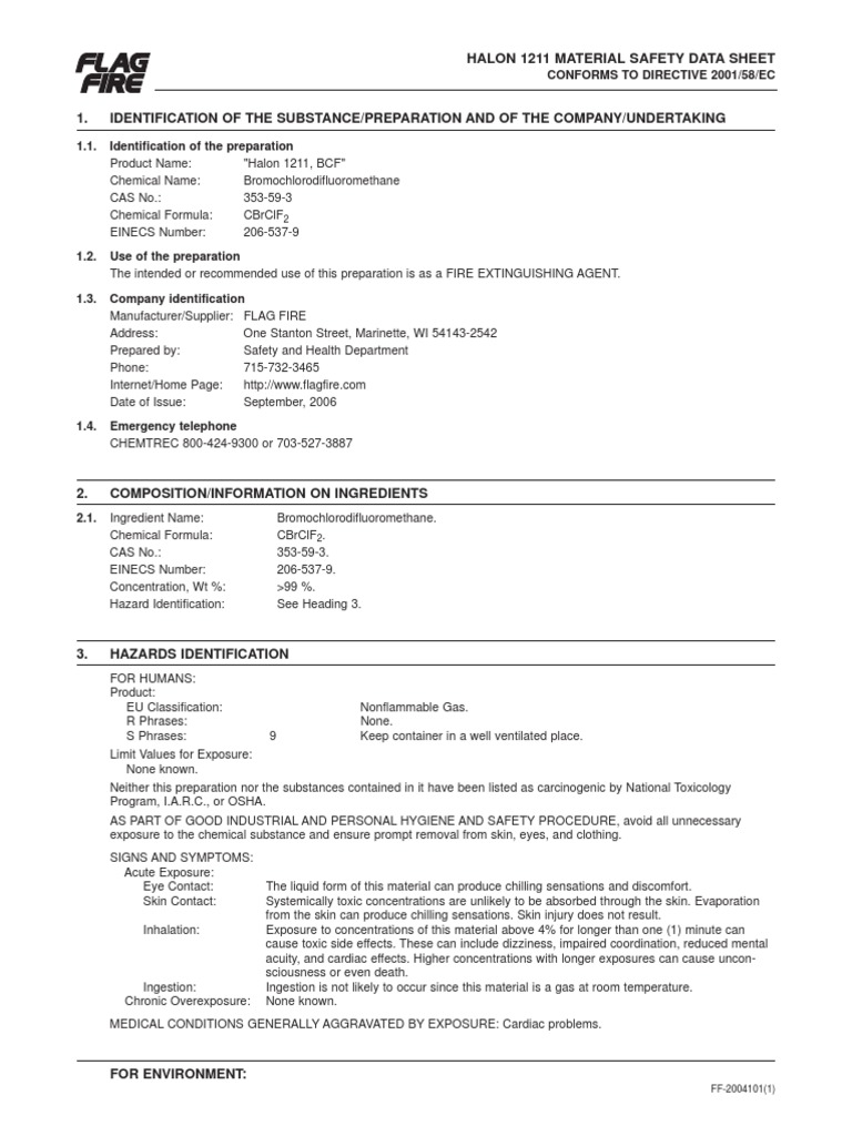 054 Halon 1211 (BCF) | PDF