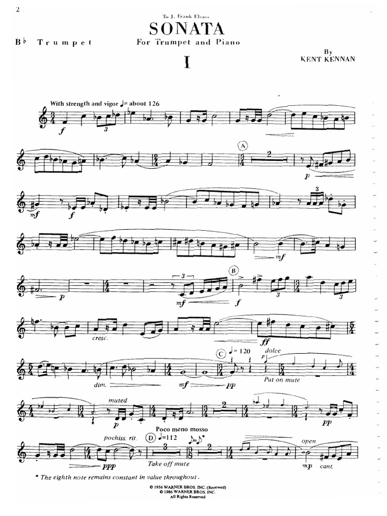 Kennan Trumpet Sonata Per Tromba E Piano PDF | PDF