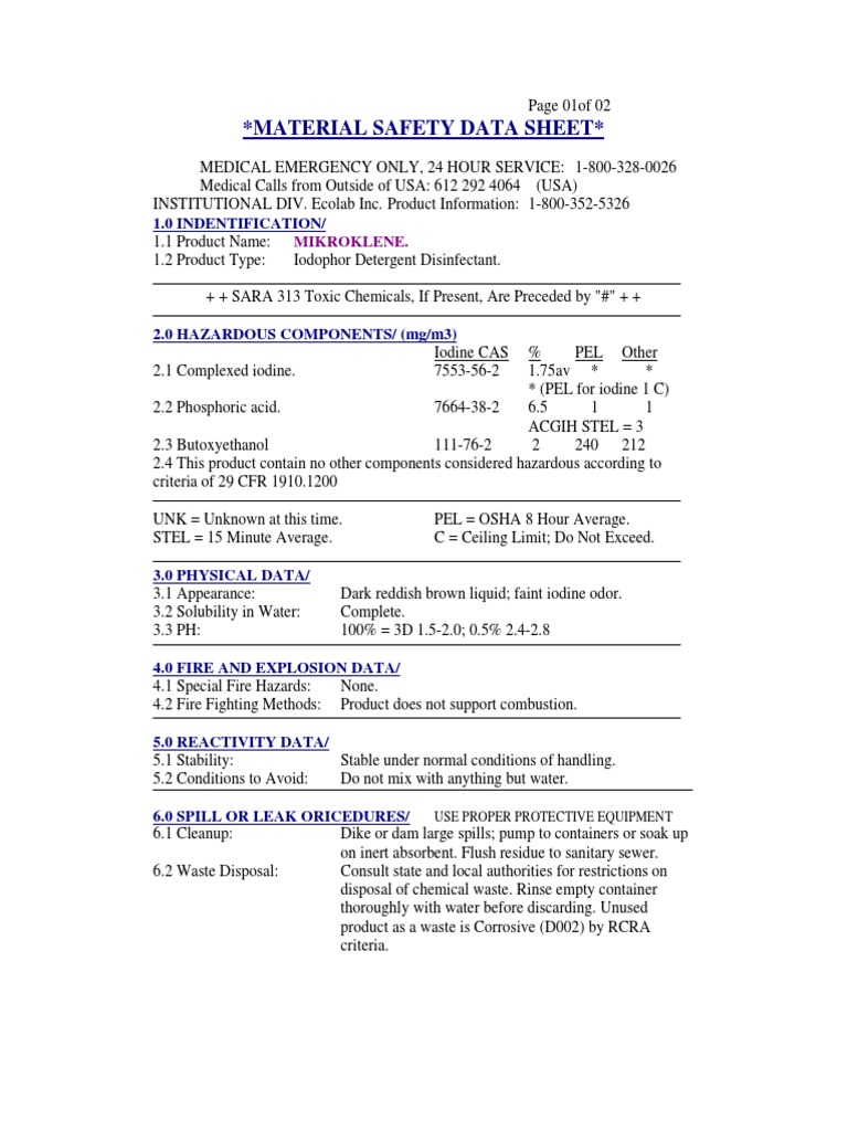 076 Mikroklene | PDF | Water | Iodine