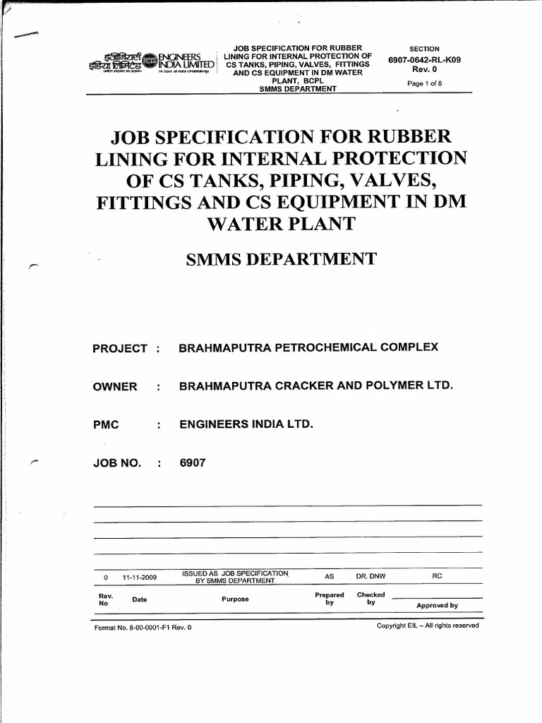 EIL Technical Specification | PDF