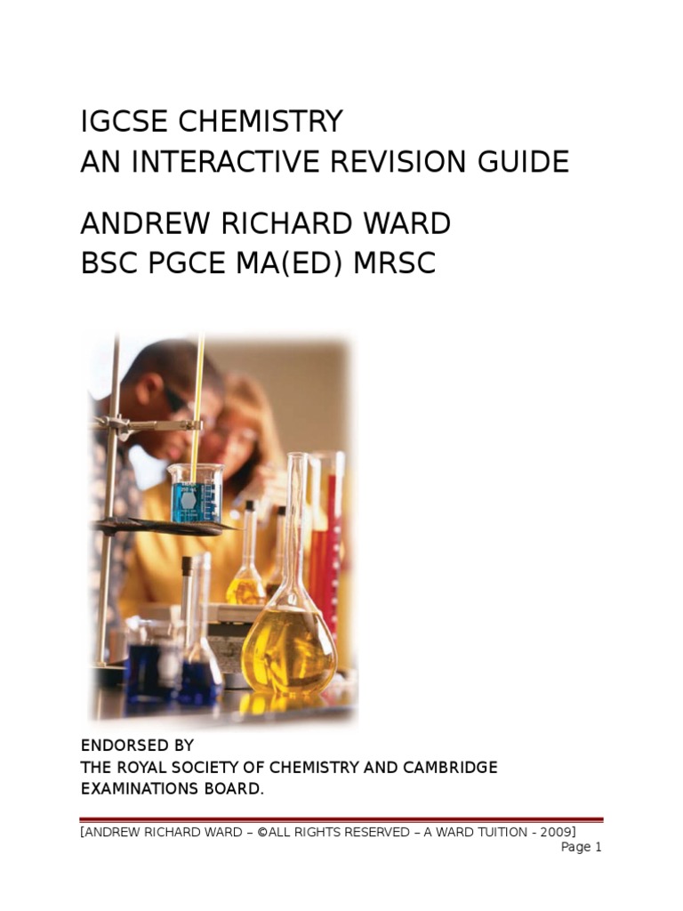 IGCSE Chemistry | PDF | Redox | Gases
