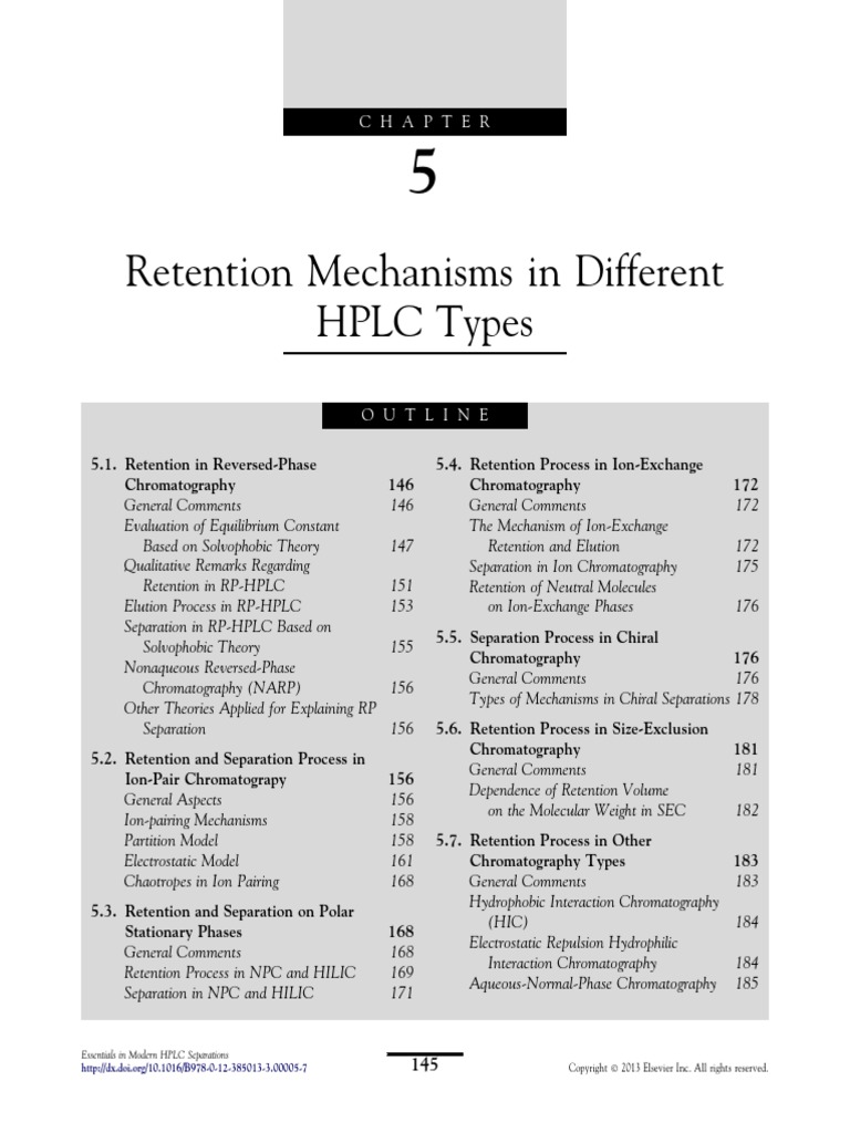 Chapter 5 Retention Mechanisms in Different HPLC Types 2013 Essentials ...