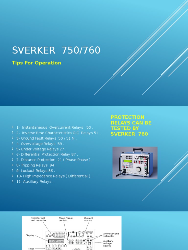 A Guide to Testing Protection Relays Using the SVERKER 750/760 System | PDF