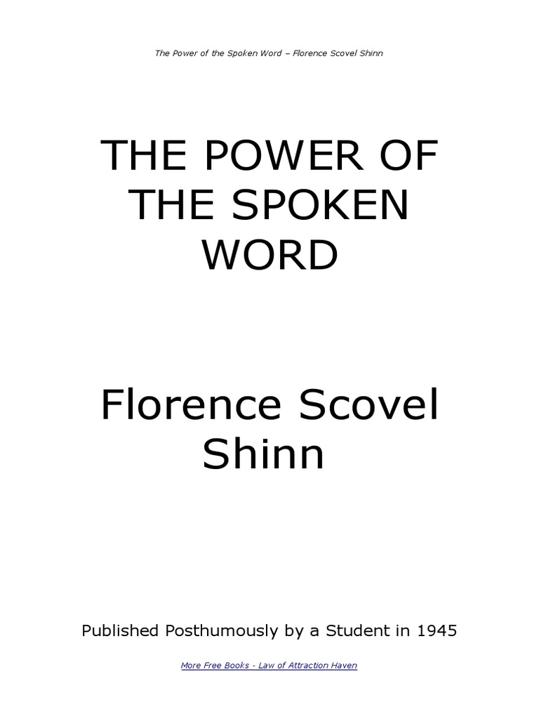 Spoken Word Power by Florence Shinn | PDF | Glory (Religion) | Reason
