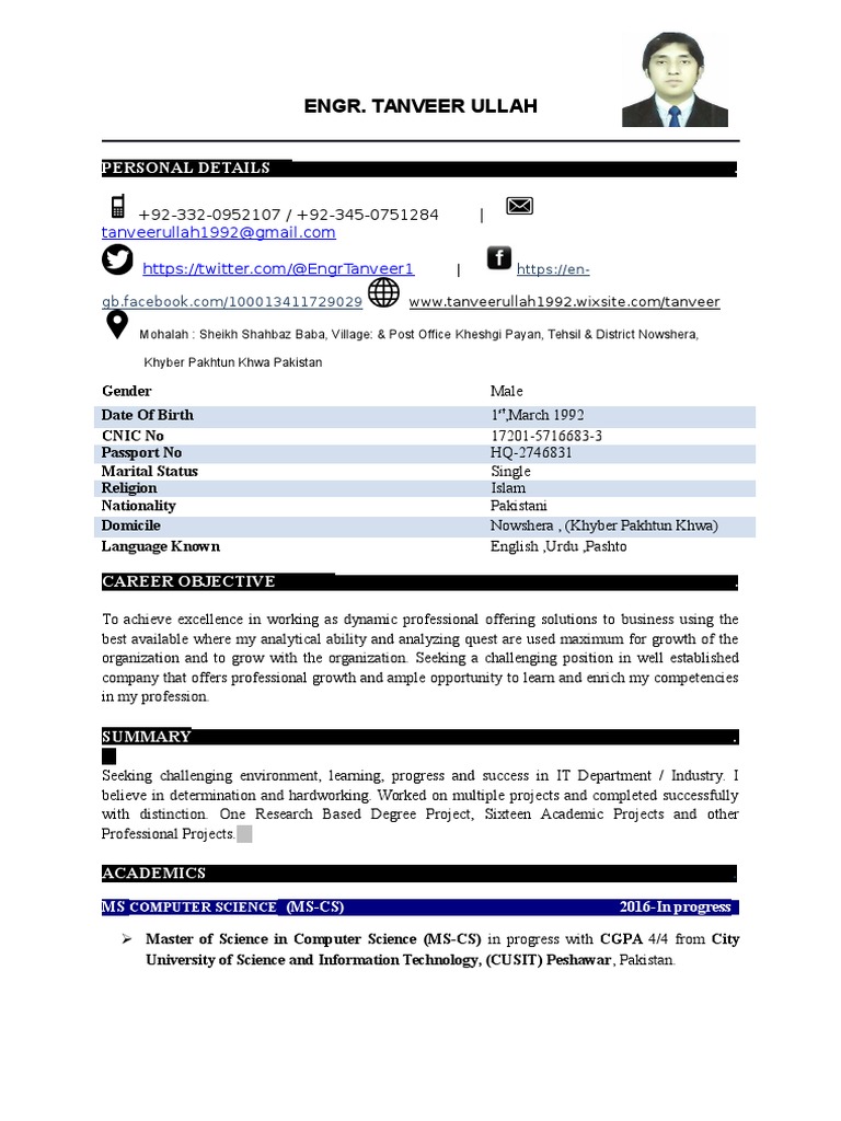 Kheshgi Payan Nowshera Tanveer 0345-0751284 CV KPK | PDF | Application Software | Web Application
