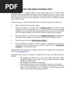 Vsf011 Form - Removal and or Inspection of A Veh at A VSF | PDF ...