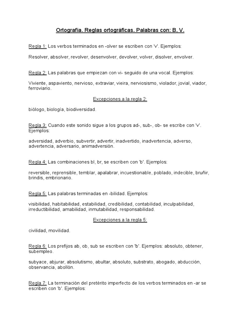 Ortografía - Uso de La B y V | PDF | Relaciones sintácticas | Onomástica