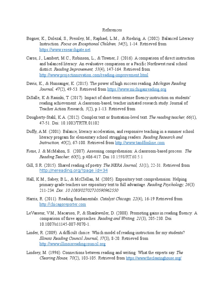 References | PDF | Reading Comprehension | Reading (Process)