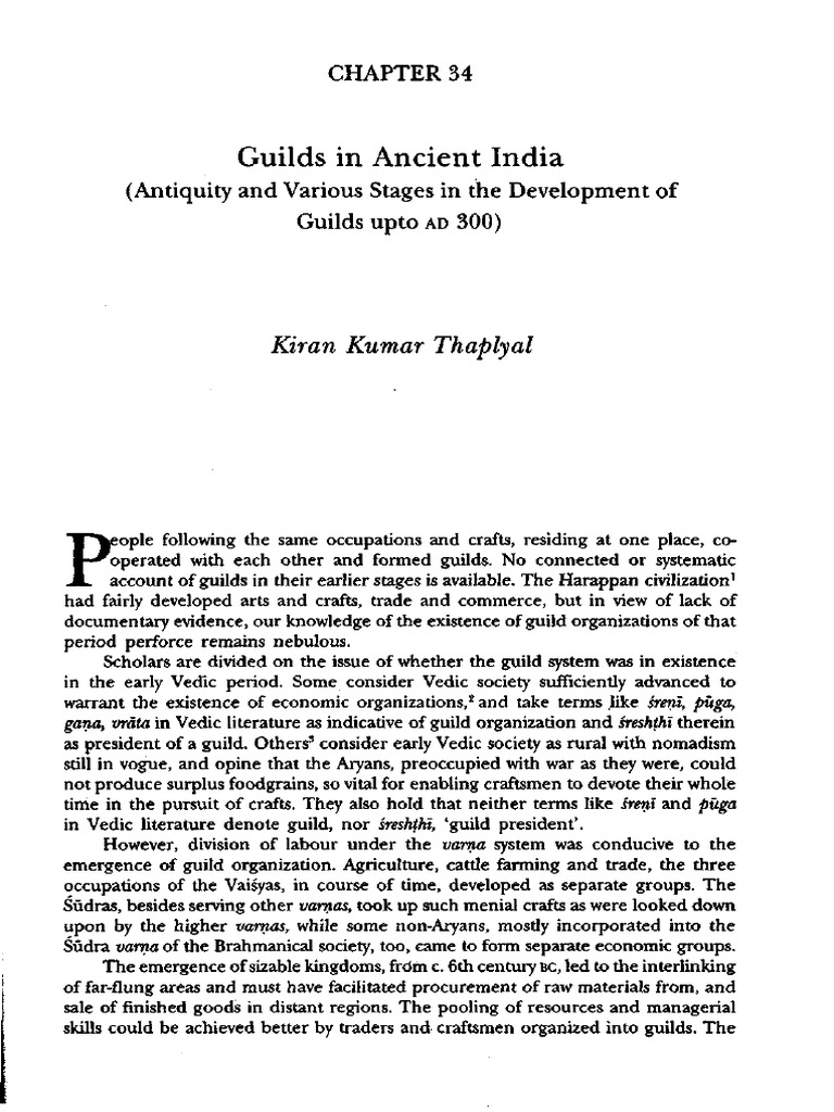 Guilds in Ancient India: Origins and Roles | PDF | Guild | Caste