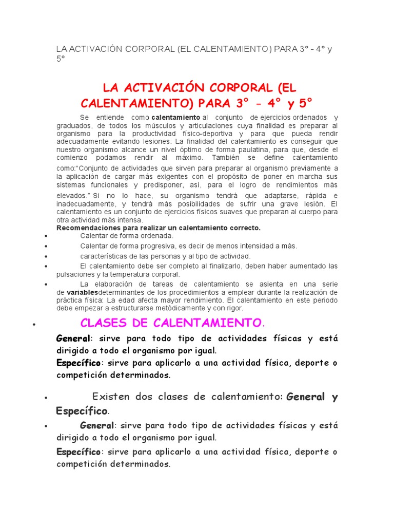 La Activación Corporal | PDF | Músculo | Bienestar