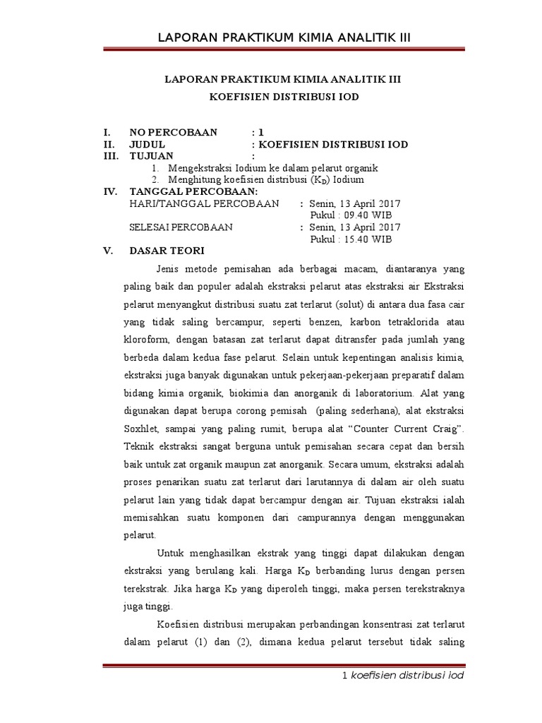 Fix Lapres Koefisien Distribusi Iod | PDF