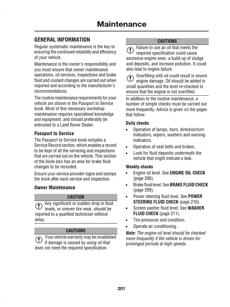Maintenance: General Information | PDF | Vehicles | Petroleum