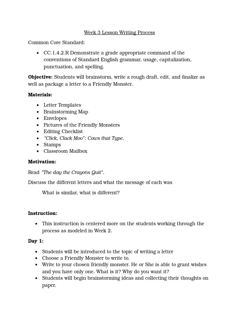 Friendly Letter Writing Process for Kids | PDF | Mail | Educational ...