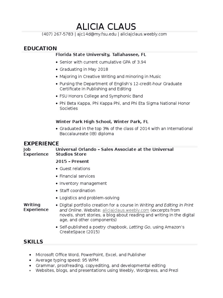 Resume For Digital Portfolio | PDF