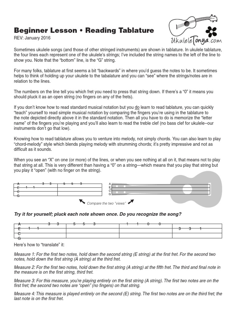 Tablature Lesson | PDF | Joy To The World | String Instruments