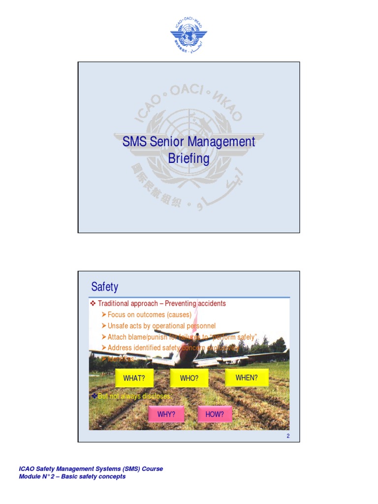 ICAO SMS Senior Management Briefing - Dr. O. Aliu | PDF | Risk ...