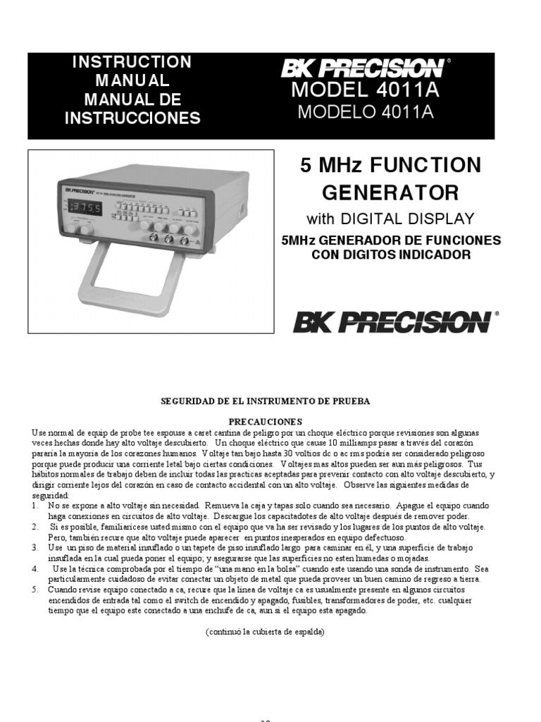 4011a Manual Generador | PDF | Frecuencia | Olas