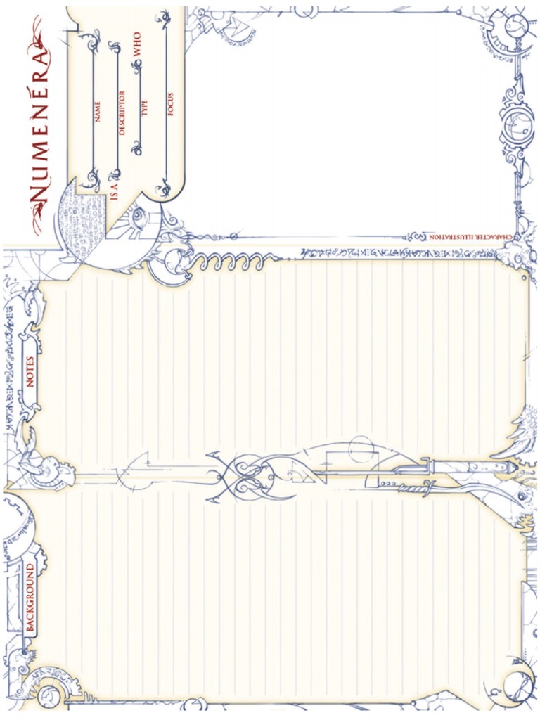 Numenera - Character Sheets PDF | PDF | Leisure | Sports