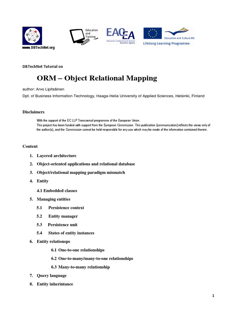 Orm Pdf Pdf Relational Database Inheritance Object Oriented