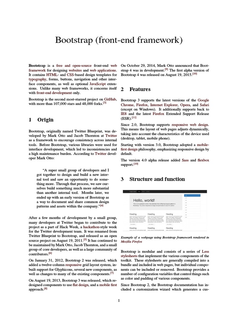 Bootstrap Front End Framework Pdf Bootstrap Front End Framework System Software