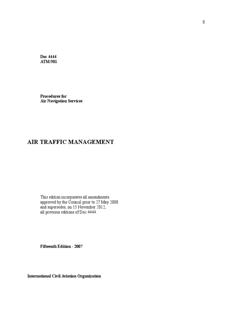 Air Traffic Management: Doc 4444 ATM/501 | PDF