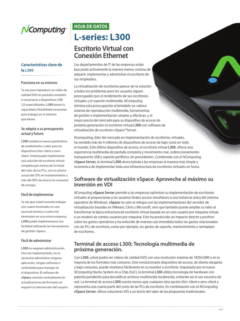 Datasheet L-Series L300 (LA) 242620 | PDF | Virtualización de escritorio | Sistemas Citrix