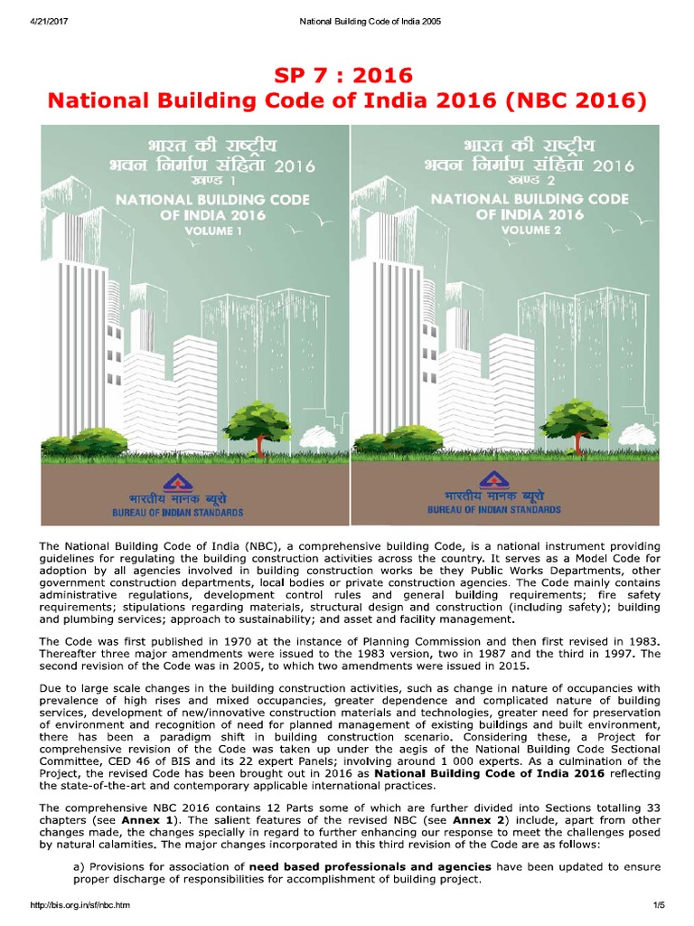 National Building Code of India 2016 | PDF