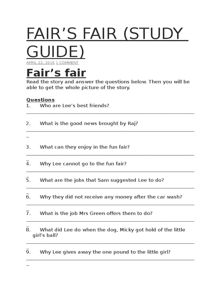 FAIR's fair exercise
