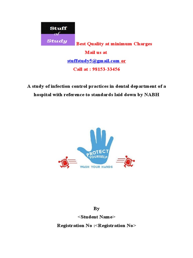 PROJECT-Infection Control Practices in Dental Department NABH | PDF