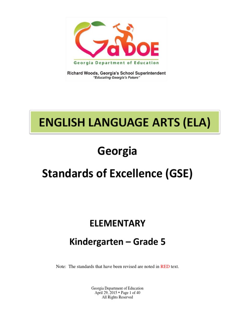 Georgia ELA Standards K-5 Overview | PDF | Syllable | Phonics