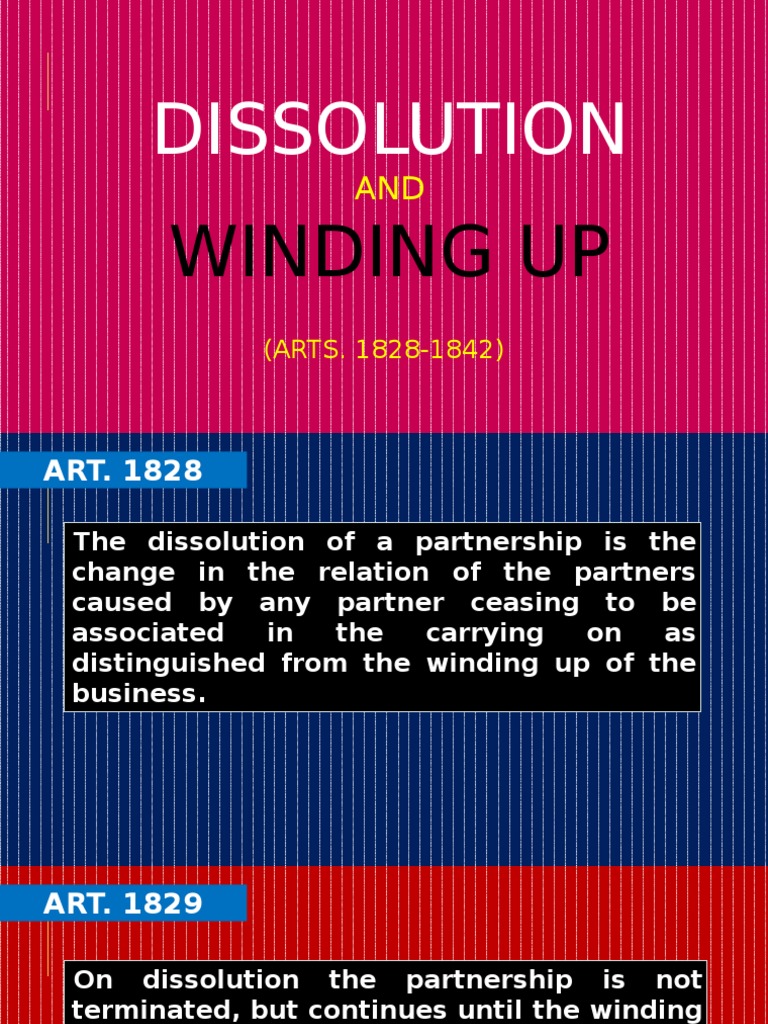 Dissolution: Winding Up | PDF | Partnership | Liquidation