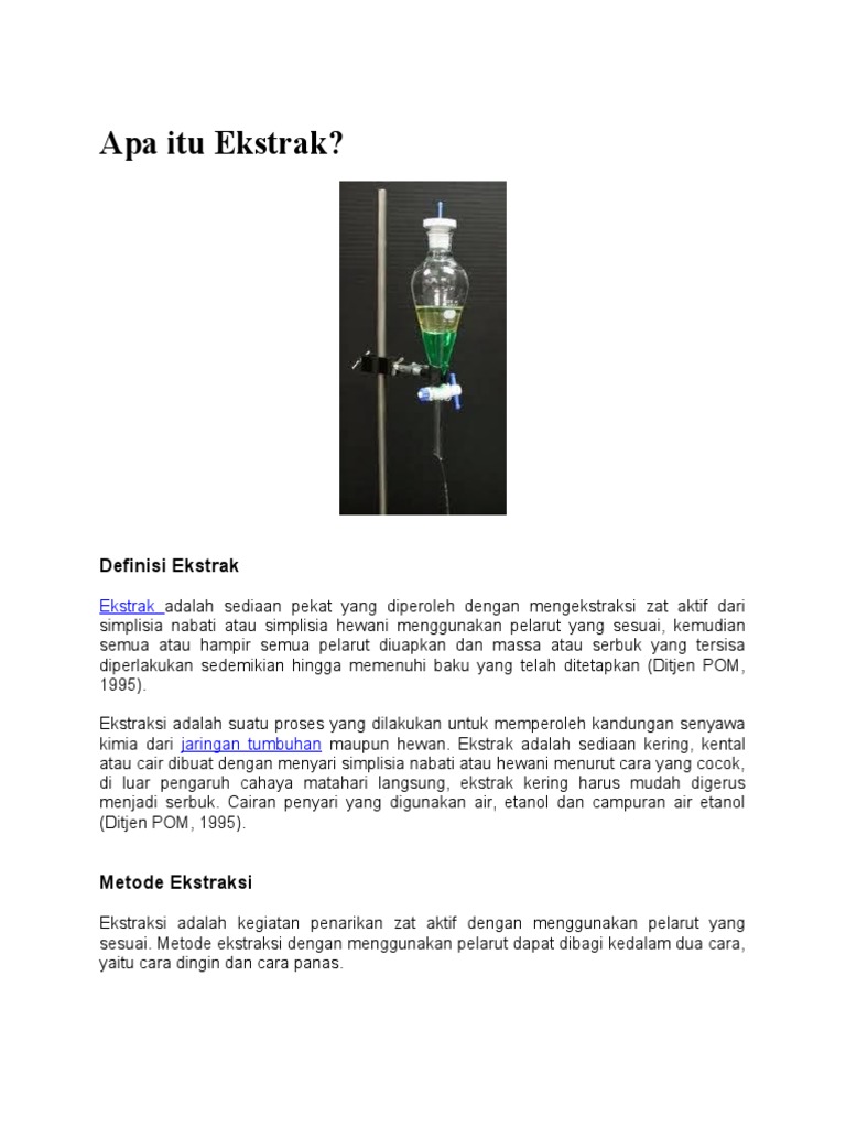 Apa Itu Ekstrak | PDF