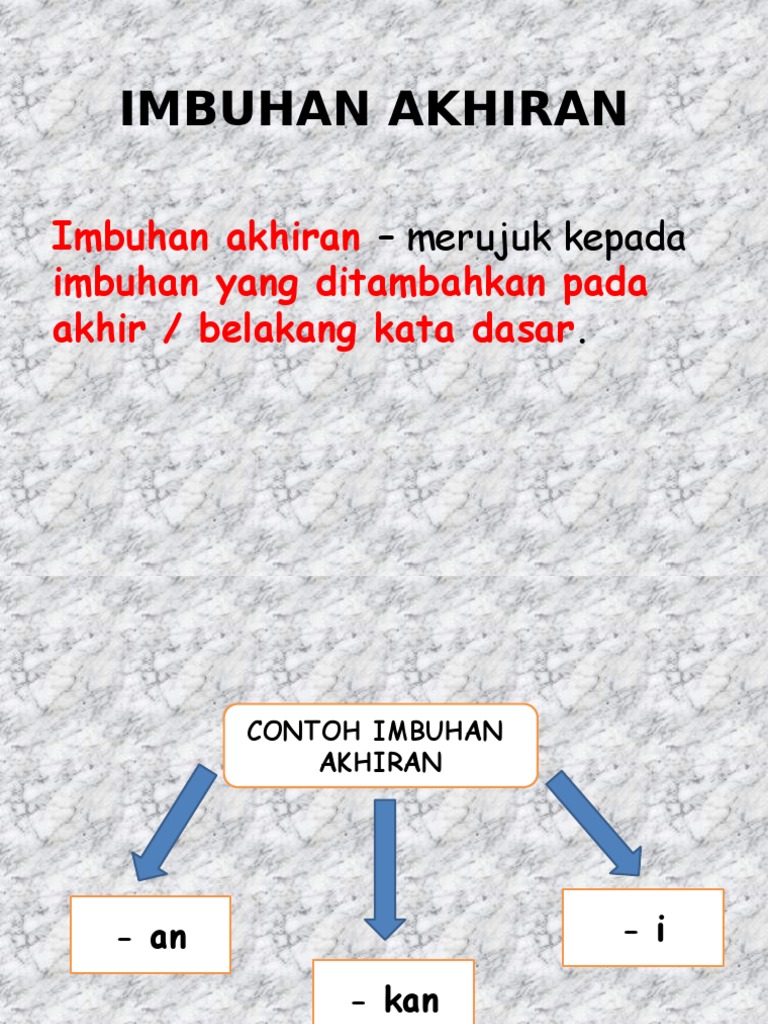 Imbuhan Akhiran THN 2 | PDF | Seni & Disiplin Bahasa