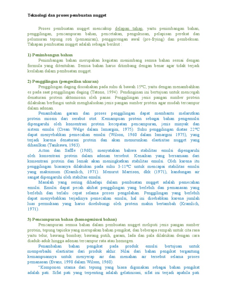 Proses Pembuatan Nugget | PDF