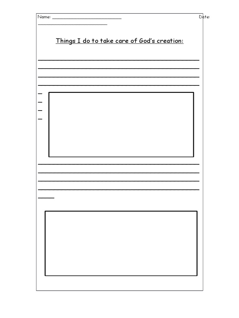 Gods Creation Worksheet | PDF