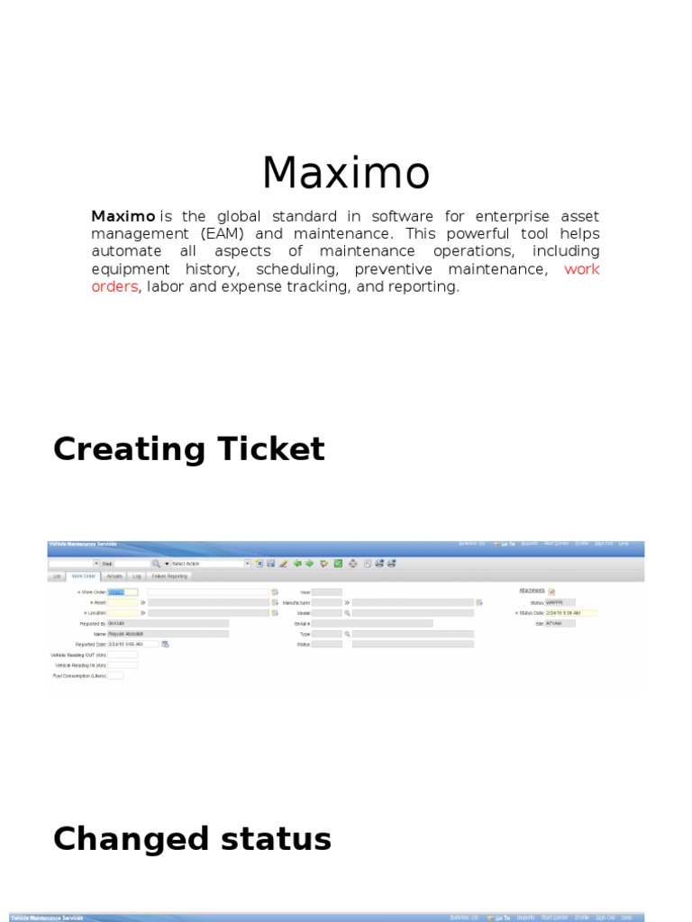 Maximo Training | PDF