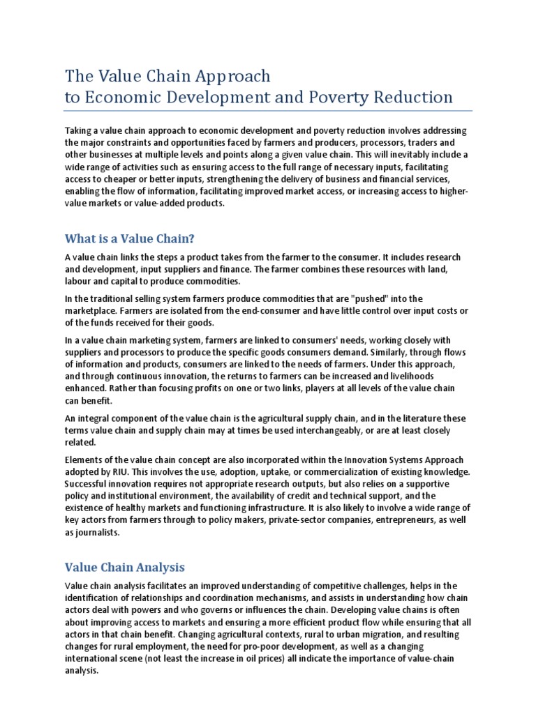 Value Chain Approach | PDF | Value Chain | Supply Chain