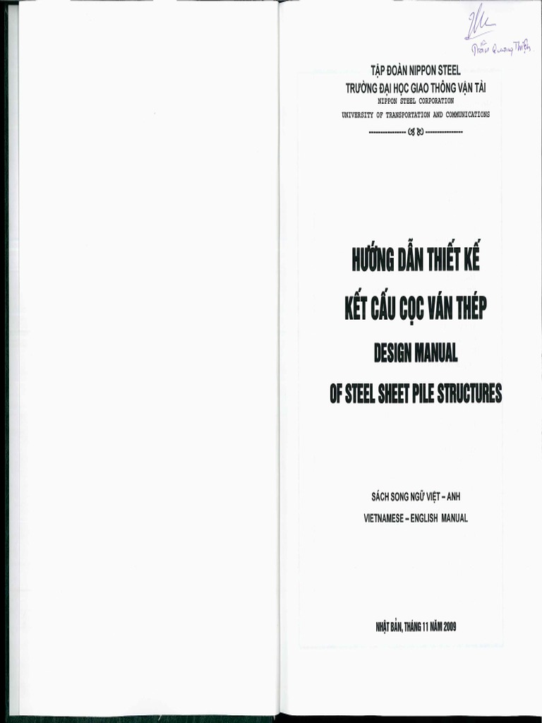 Huong Dan Thiet Ke Ket Cau Coc Van Thep - Design Manual of Steel Sheet Pile Structures | PDF
