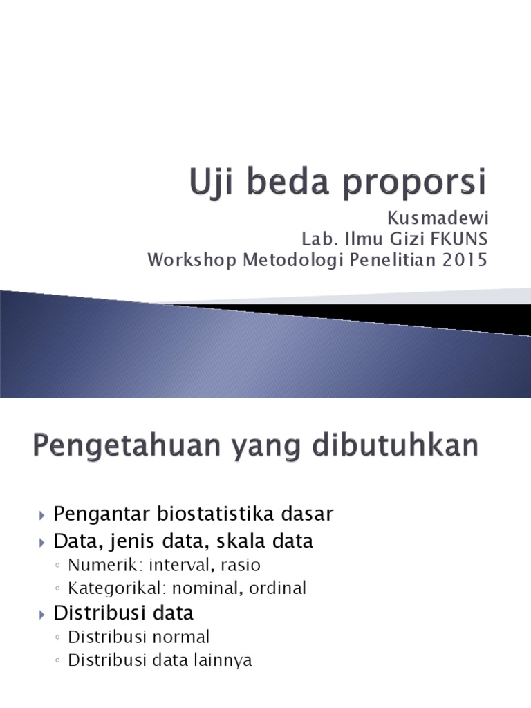 Uji Beda Proporsi | PDF
