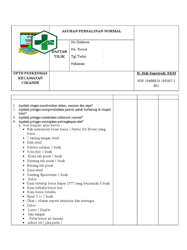 Daftar Tilik APN | PDF