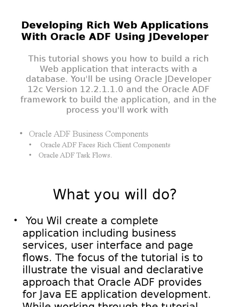 Developing Rich Web Applications With Oracle ADF | PDF | Java Server Faces | Oracle Database