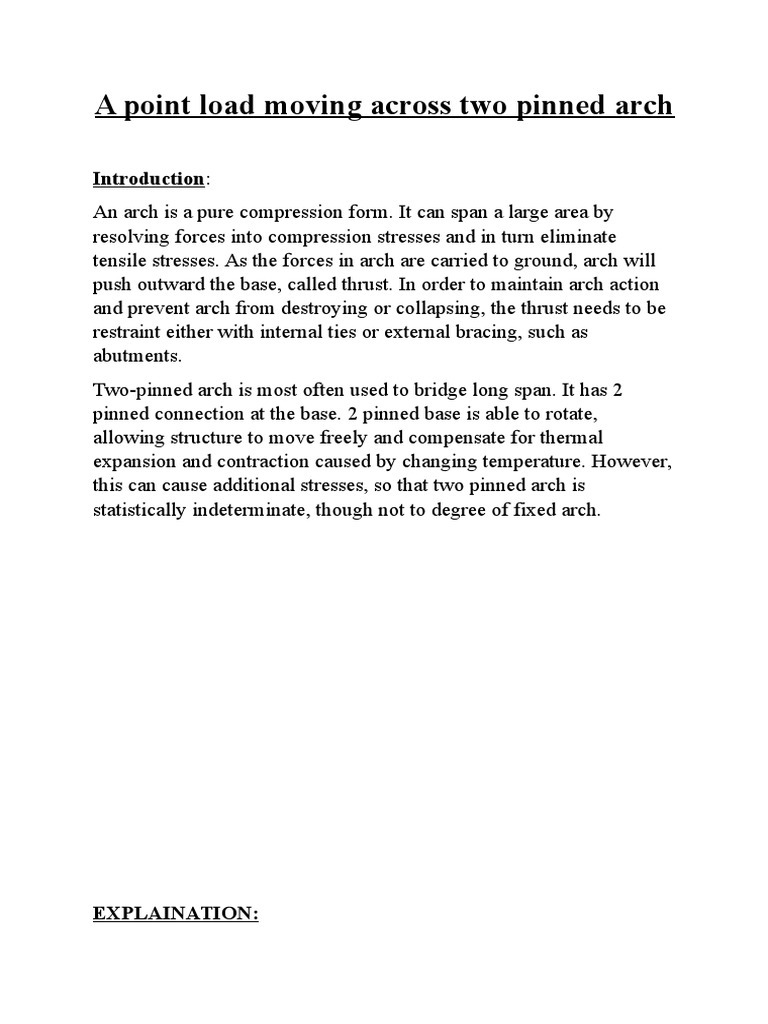 Two-Pinned Arch Experiment Analysis | PDF | Science & Mathematics ...