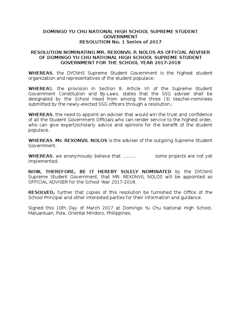 SSG Resolution | PDF