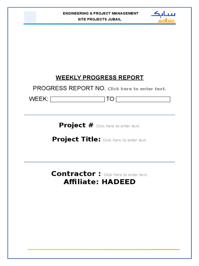 Contractor Weekly Progress Report - R1 | PDF | Engineering | Science
