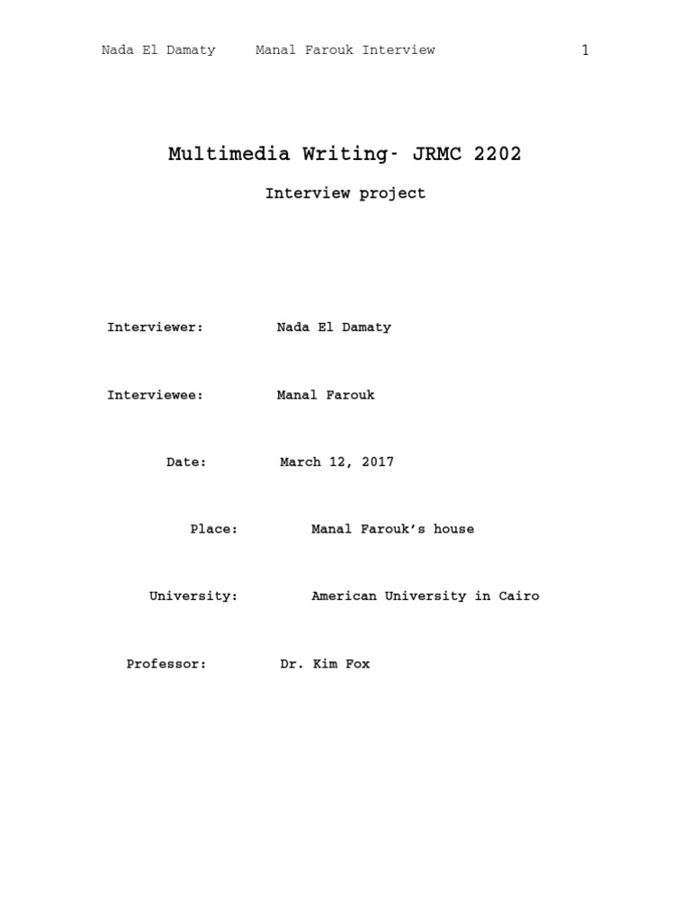 Interview with Manal Farouk | PDF | Teachers | Teaching And Learning