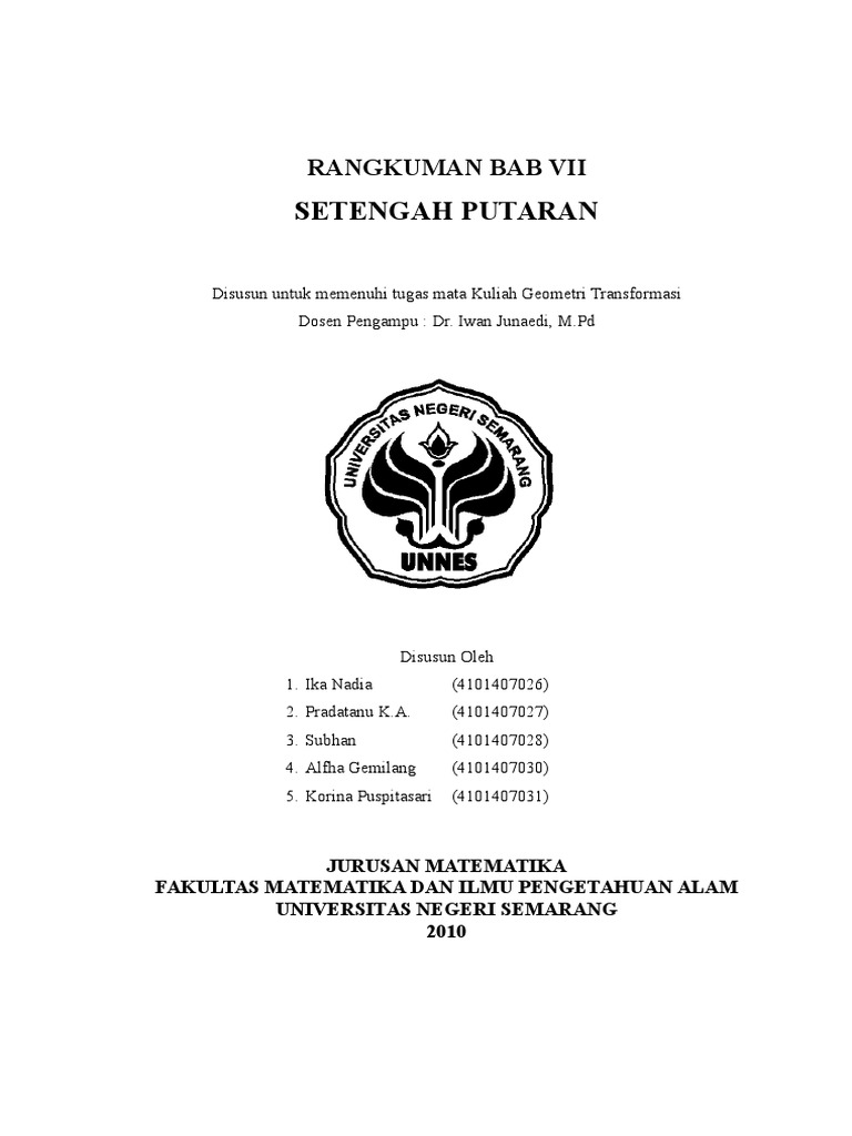 Transformasi Setengah Putaran dalam Geometri | PDF | Metode & Bahan Ajar