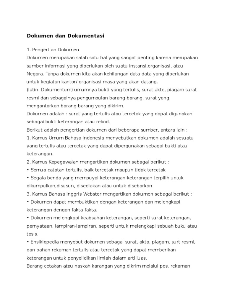 Dokumen Dan Dokumentasi | PDF