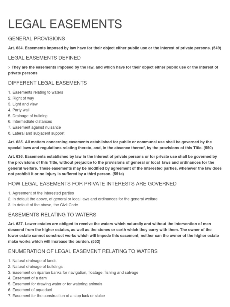 009legal Easements | PDF | Roof | Easement