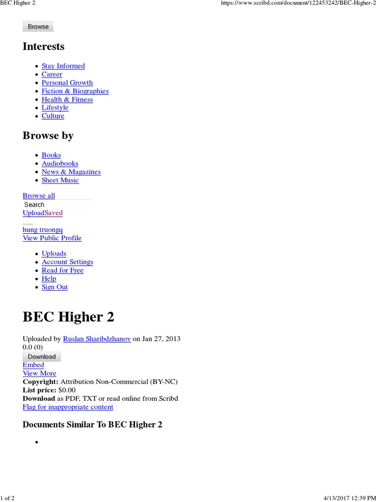 BEC Higher 2 | PDF